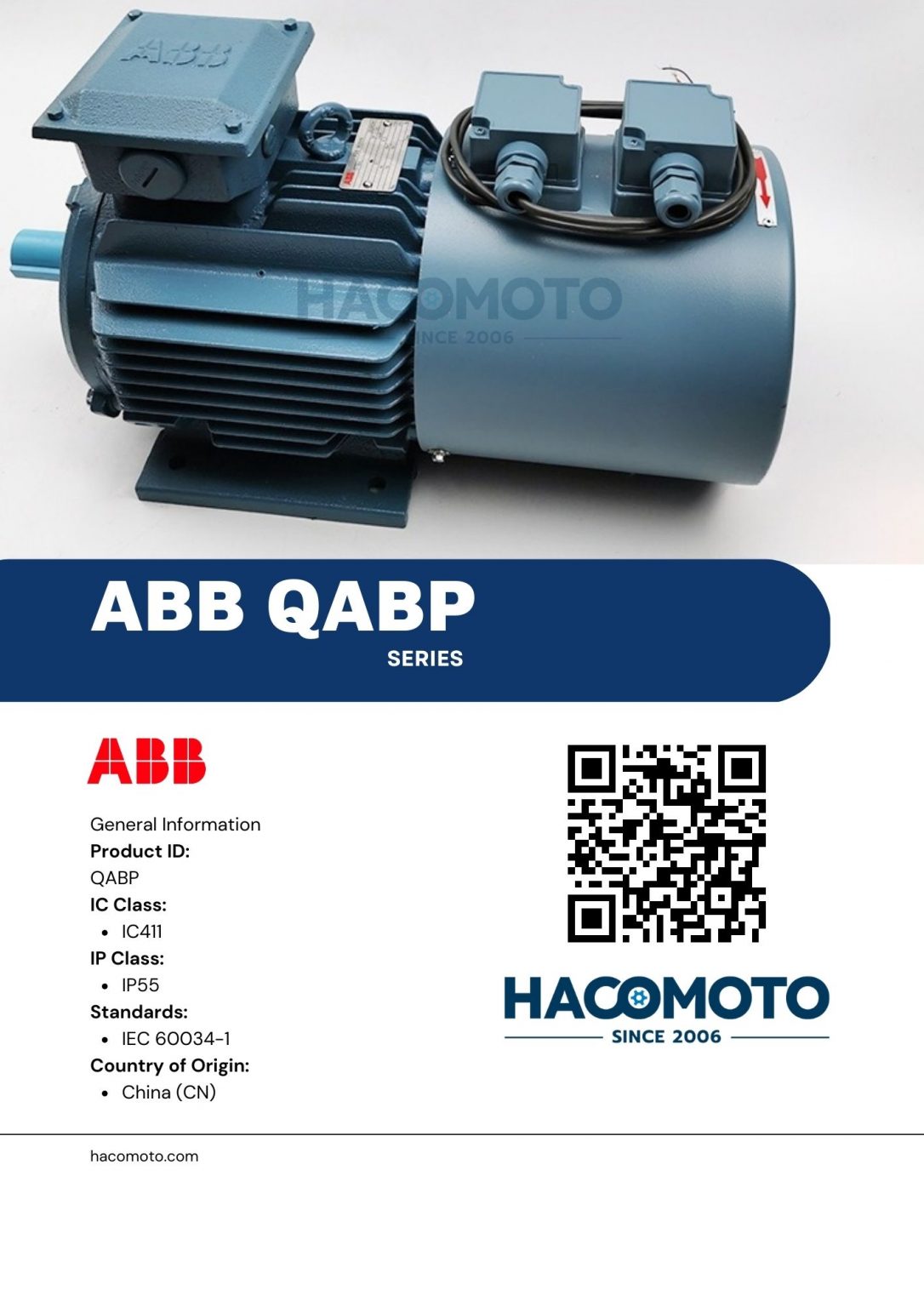 Motor ABB QABP series: Động cơ chuyên dùng với biến tần có quạt cưỡng bức - HACOMOTO - Công Ty ...